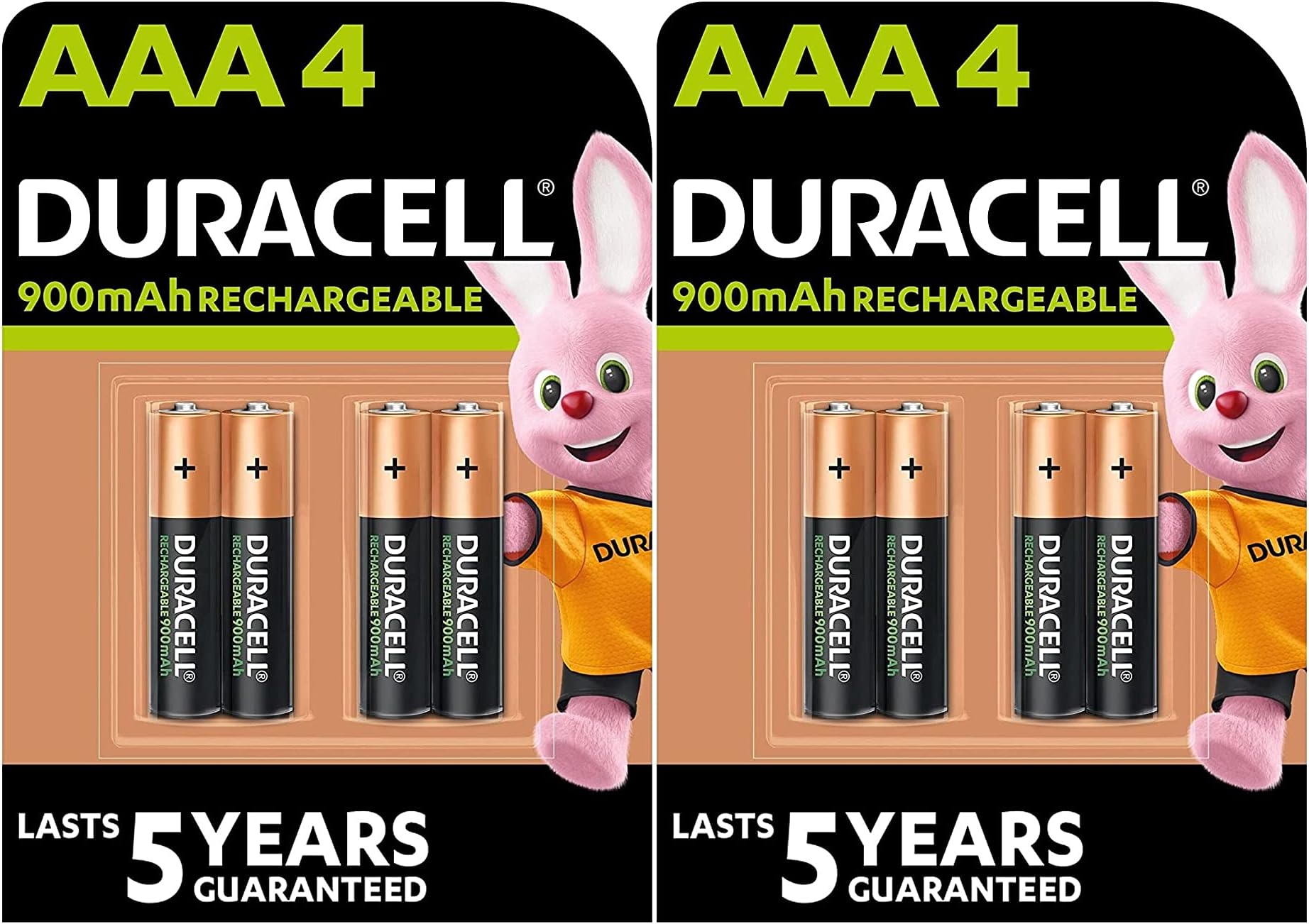 8 x Duracell AAA Rechargeable 900 mAh (2 Blister Packs of 4 Batteries ...