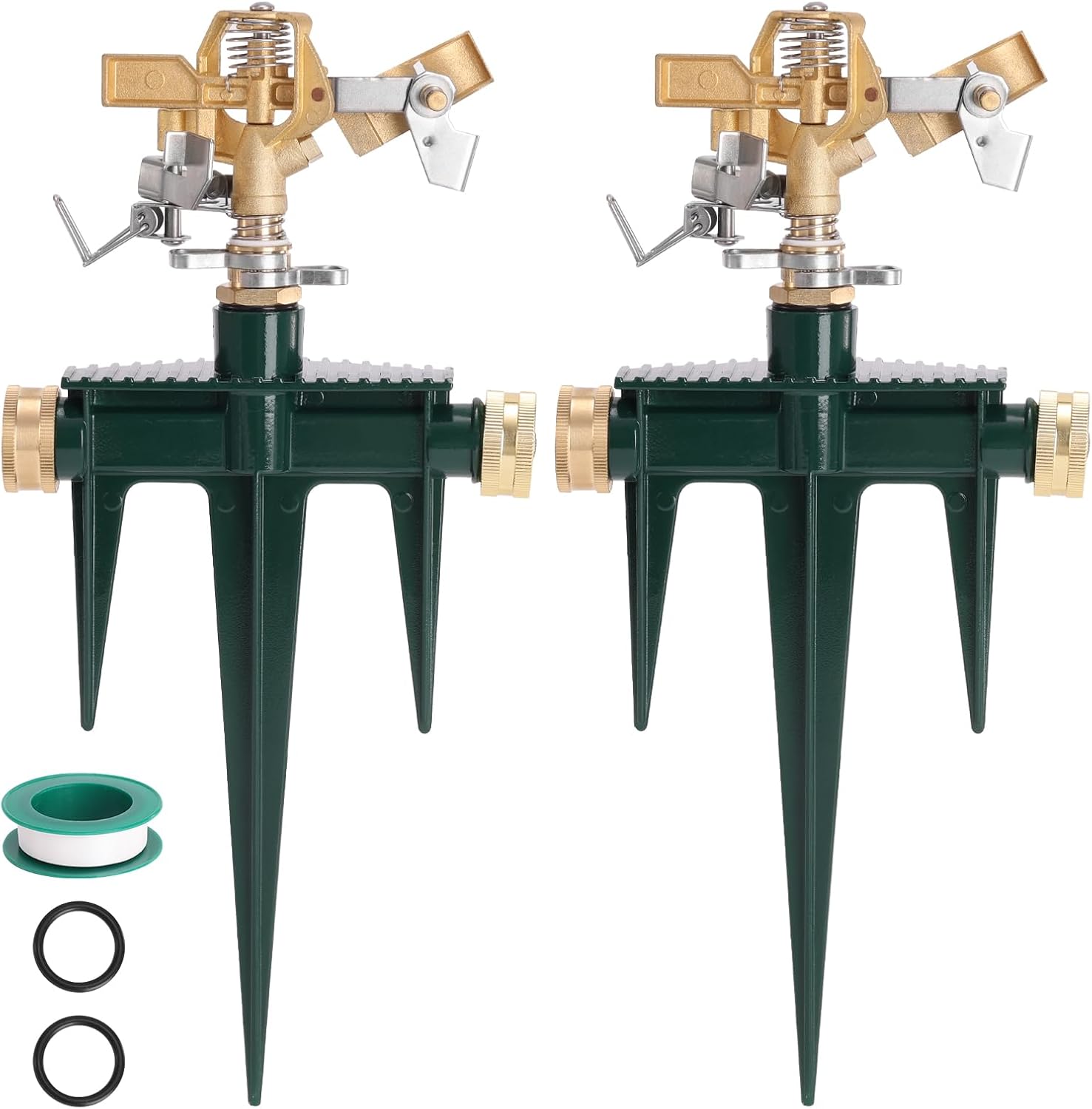 Amazon.com : Cenoz 2 Pack Brass Lawn Water Sprinklers for Yard, Heavy ...