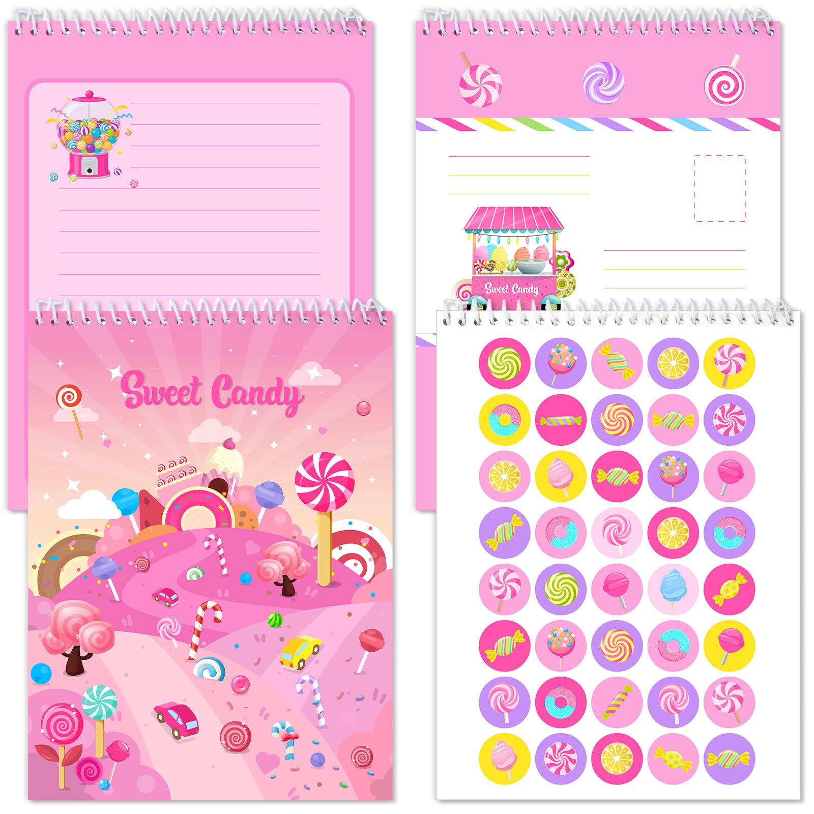 Amazon.com : Outus 40 Sheets Candyland Paper and Envelopes Set for ...