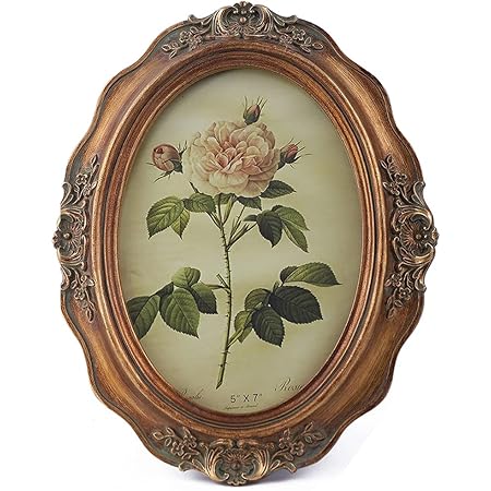 Amazon.com: Bitray Vintage Picture Frame 5 x 7 Inch Oval Elegant ...