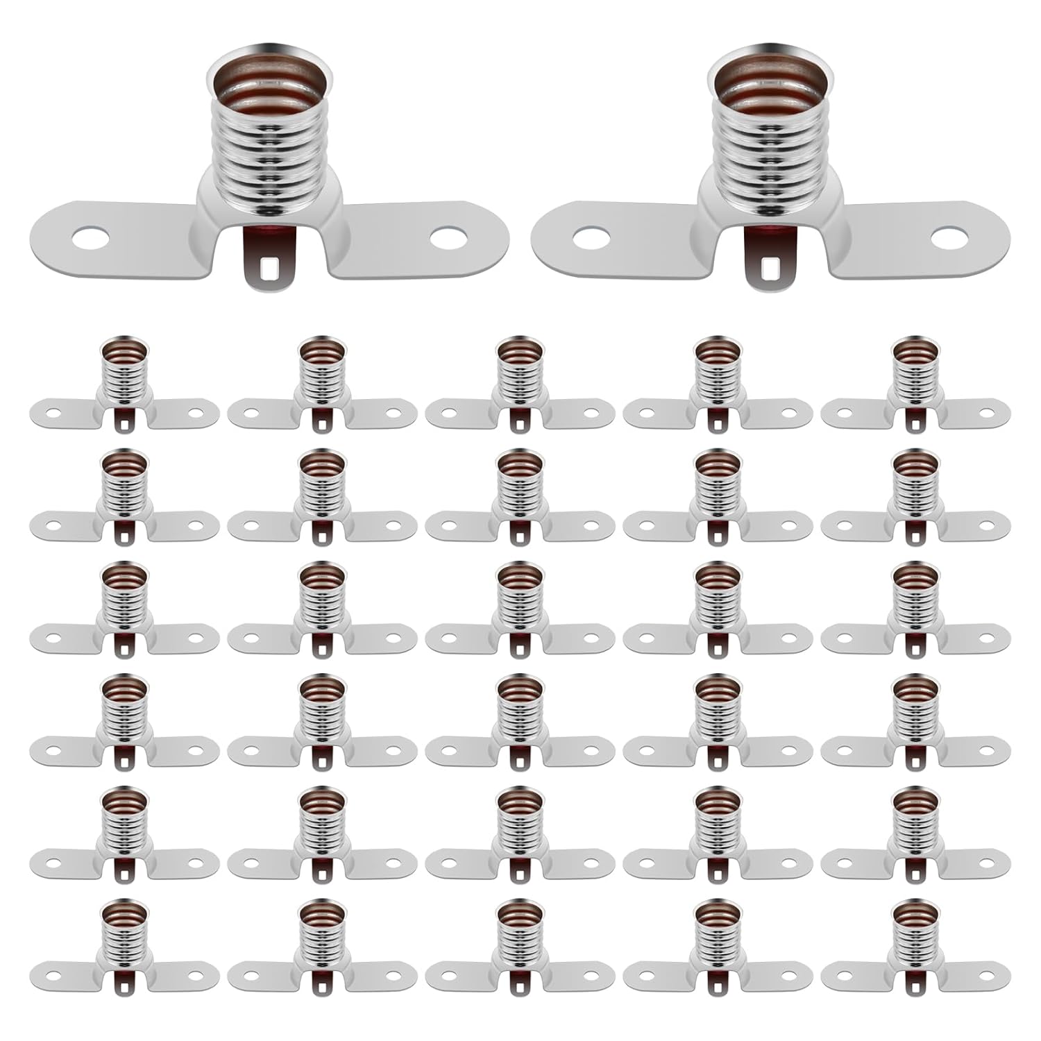 Tibapla 30 Pcs E10 Bulb Sockets, E10 Mini LED Bulb Socket, Screw Bulb ...