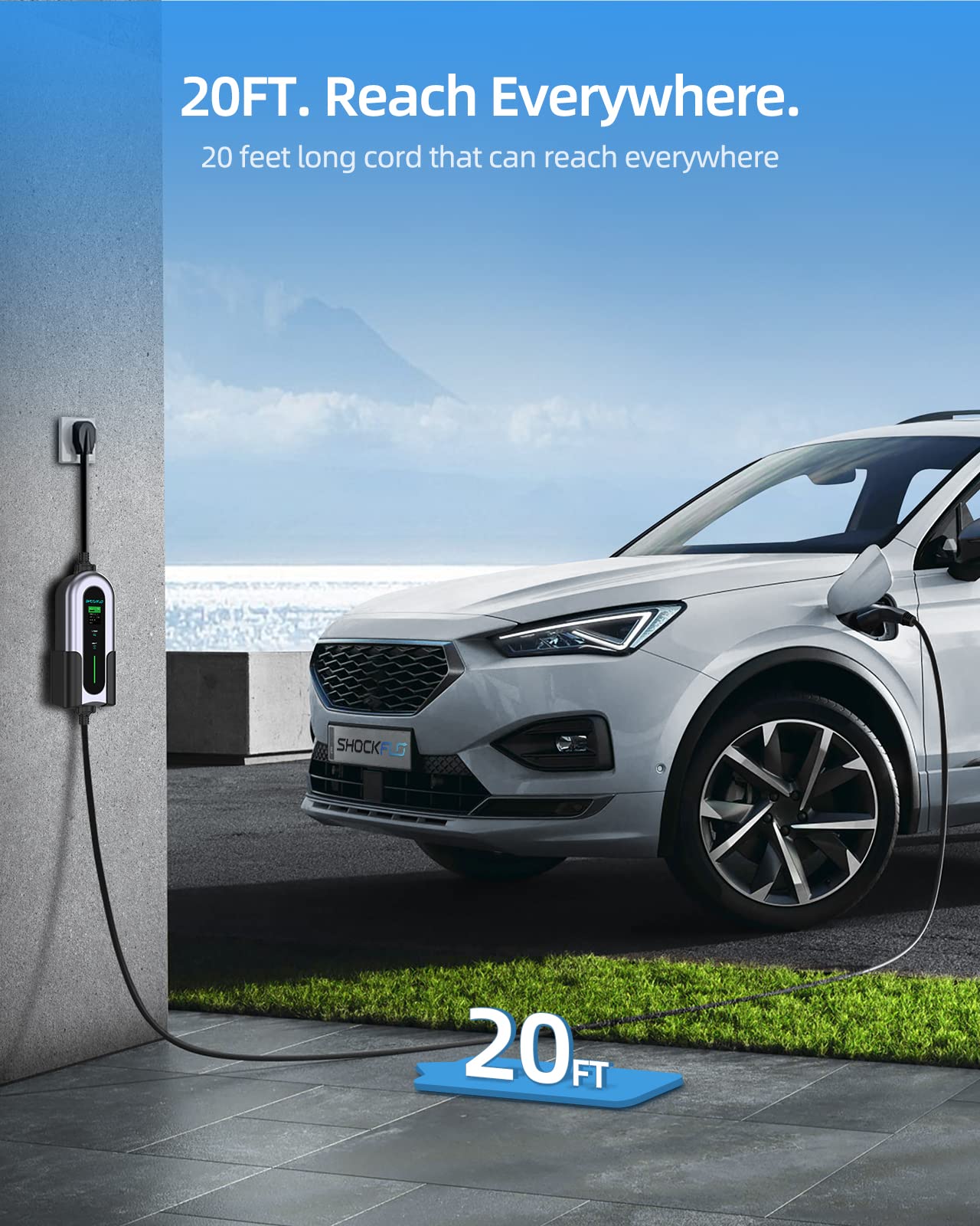 Snapklik.com : ShockFlo G1 Level 2 EV Charger (40Amp, 240V, NEMA 14-50P ...