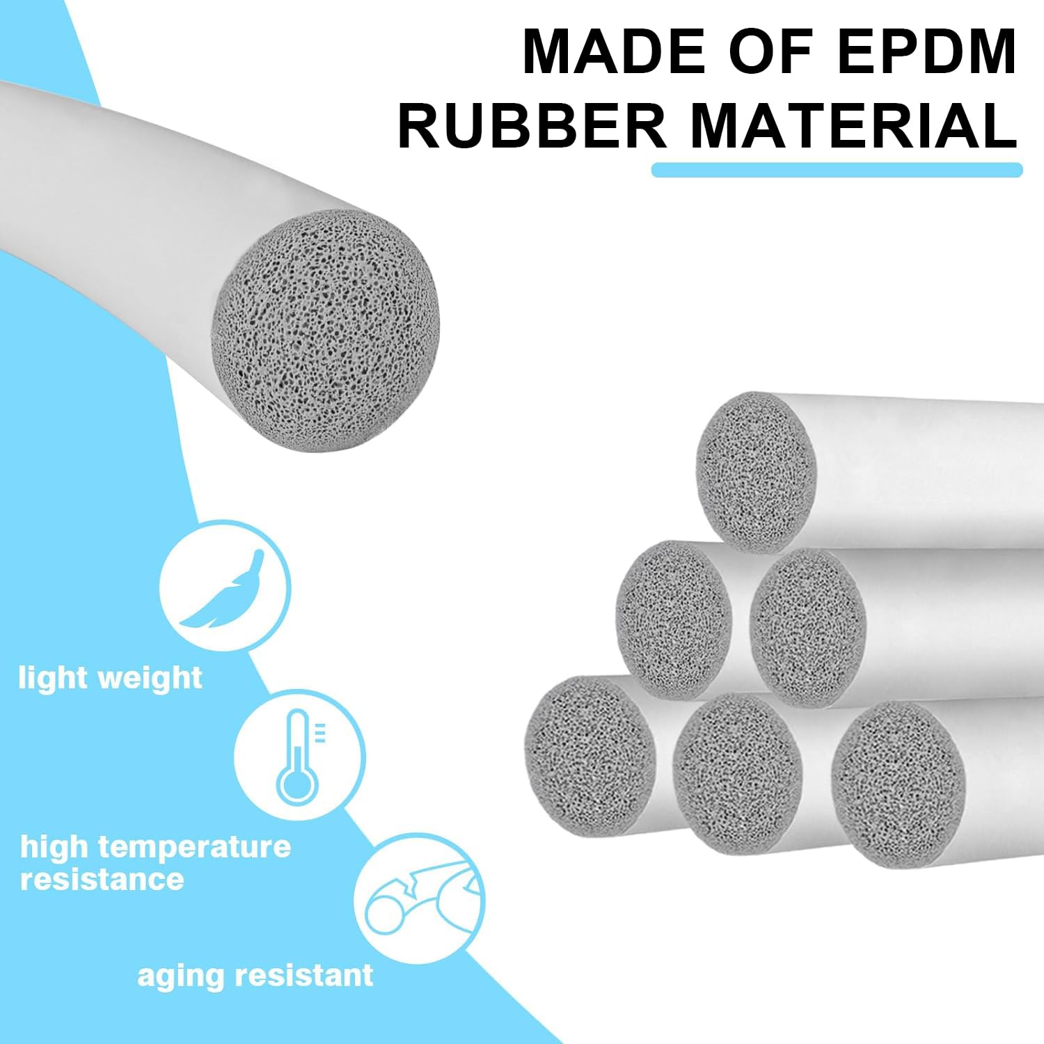 Snapklik.com : Backer Rod, 1/2" Diameter X 16.4 Length Gray EPDM Rubber ...