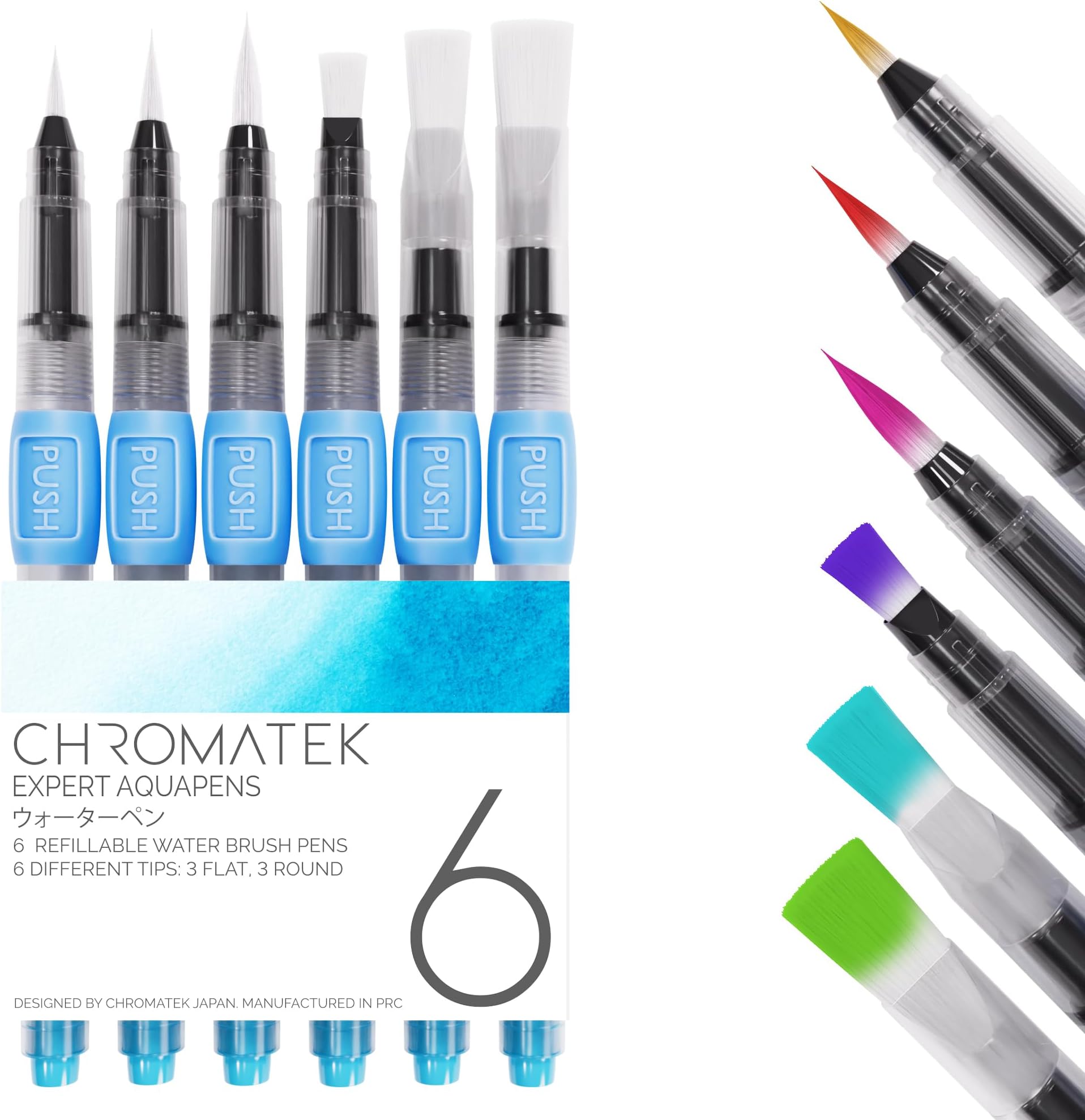 Amazon.com: Watercolor Brush Pens Set - Easy to Use and Fill, 9 Piece ...