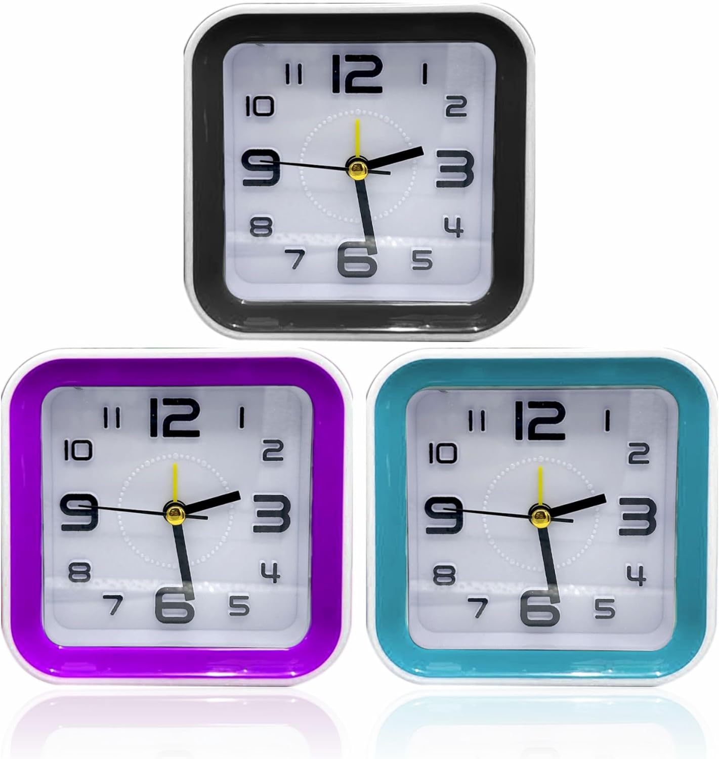 HIFSA Alarm Clock Small Portable Analogue Clocks Bedside Table Large ...