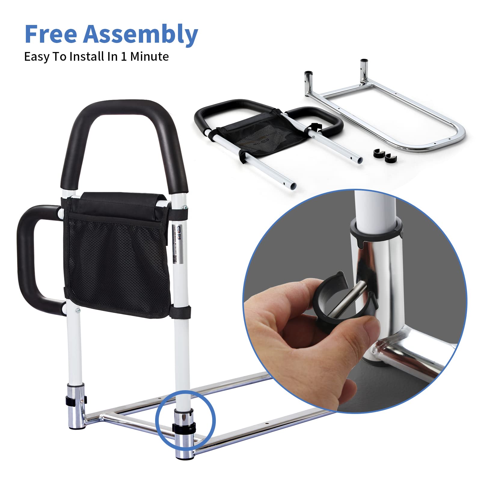 LEACHOI Bed Rail - Compact Assist Rail for Elderly Seniors, Handicap ...