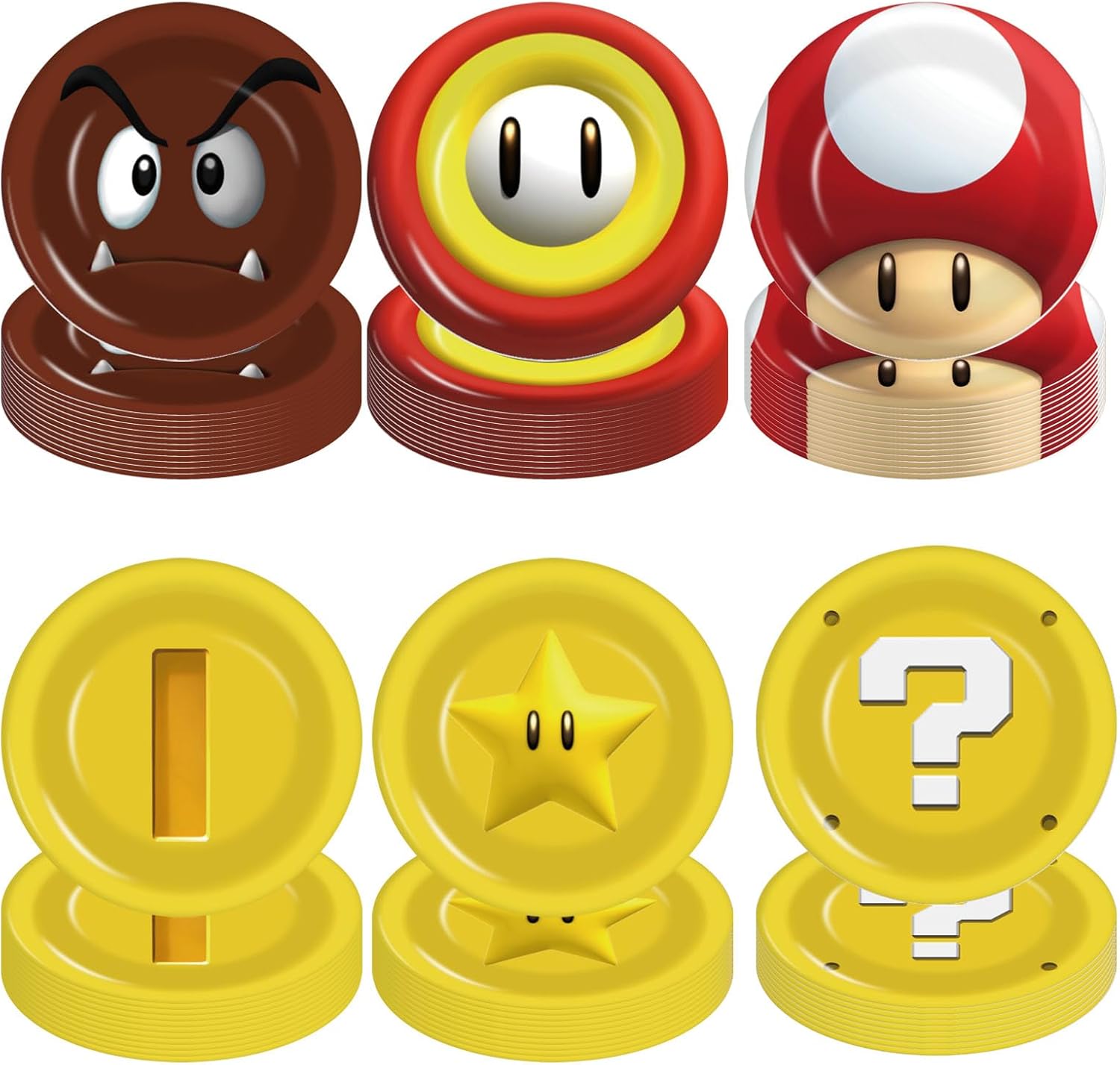 HYOUNINGF Mario Birthday Party Supplies, 60 PCS Mario Party Plates ...