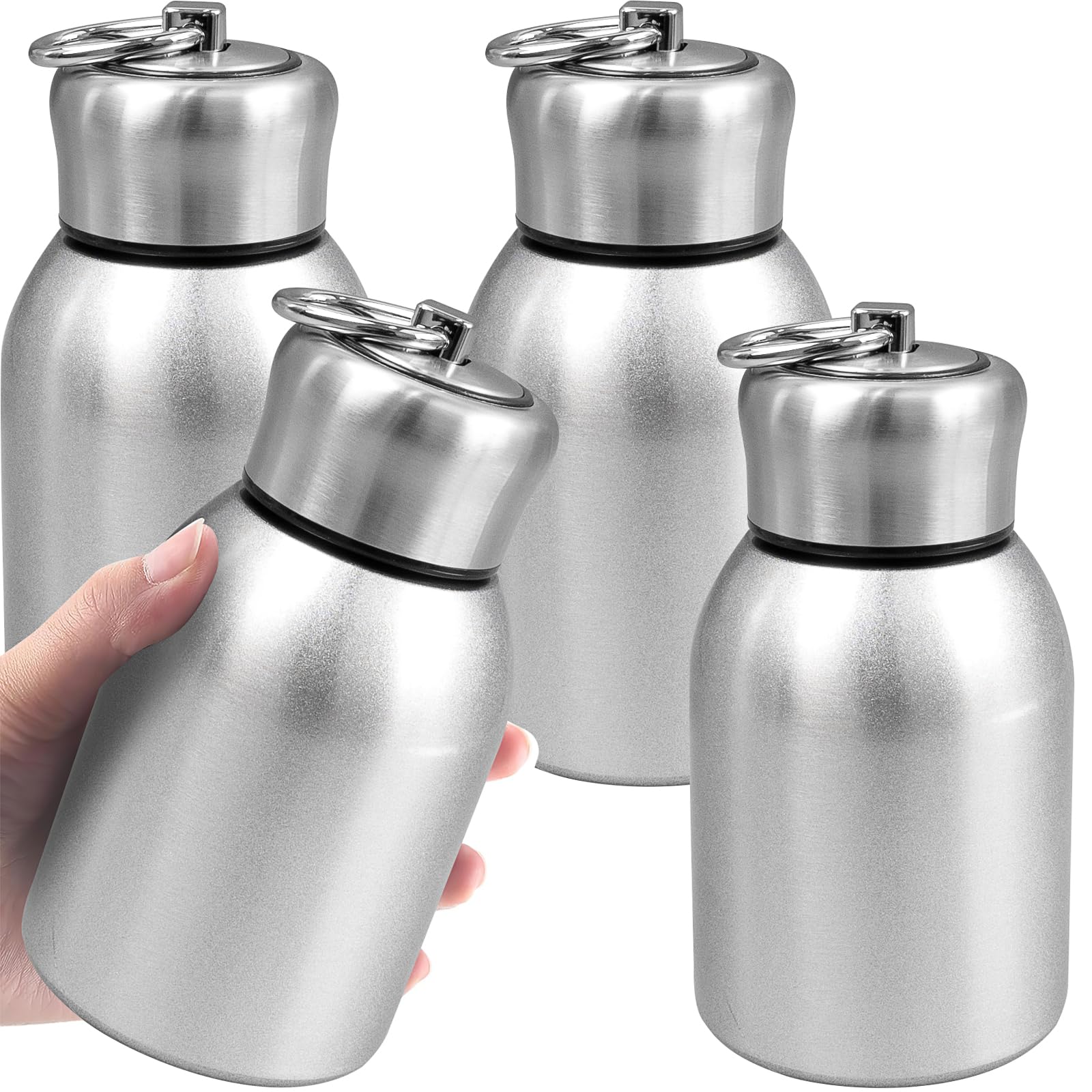 4 Pcs 10oz Mini Stainless Steel Water Bottle Slim Insulated Thermal ...