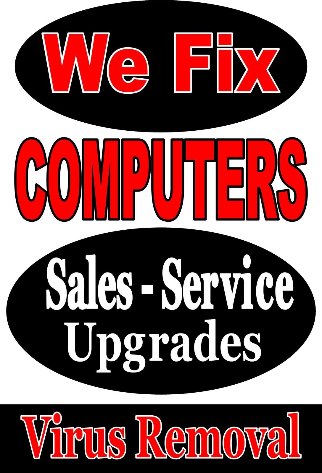 Amazon.com: Computer Repair Upgrades Sales Service Advertising Poster ...