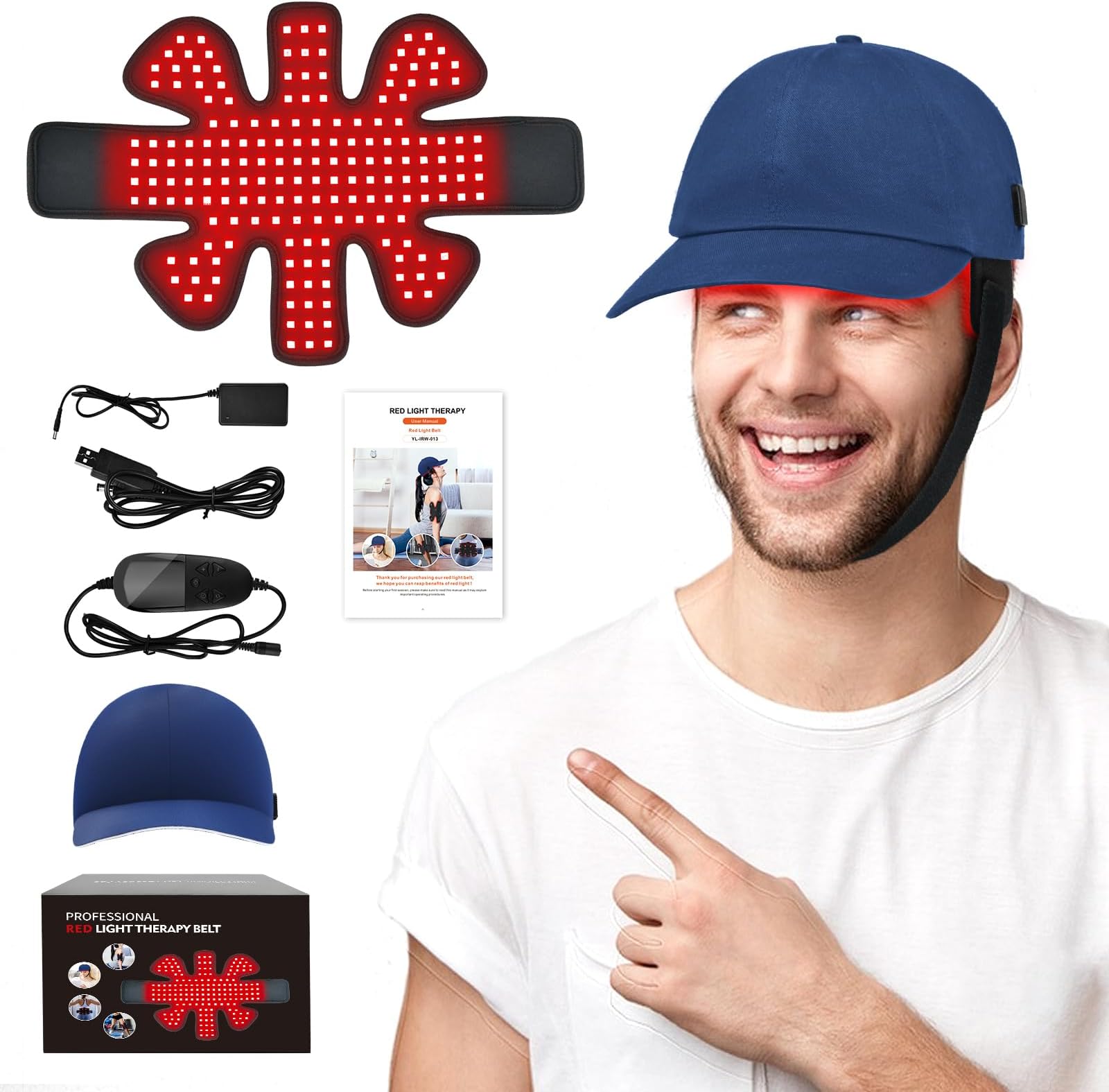 Amazon.com: Red Light Cap, Red Light Hat for Head, 630nm 850nm 940nm ...