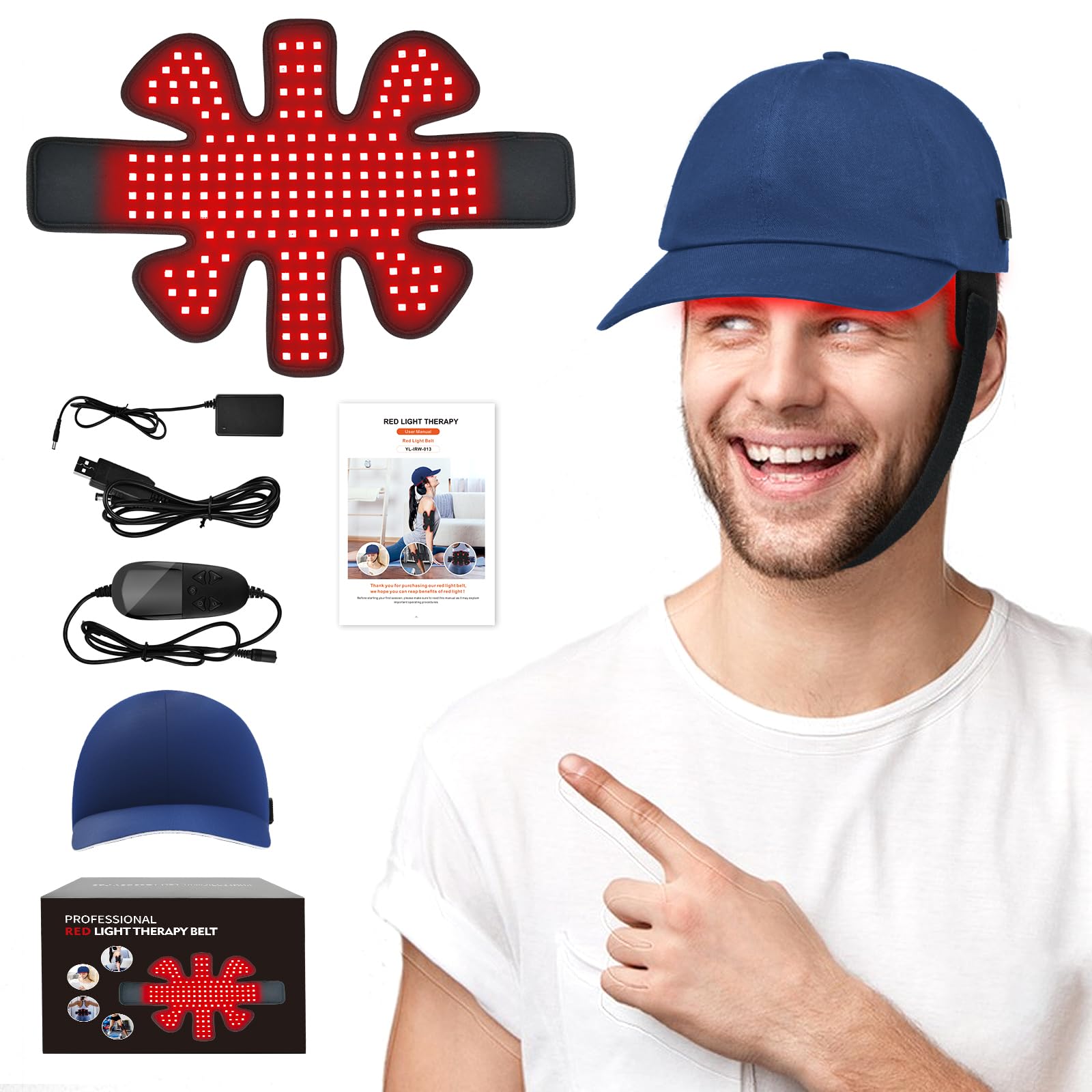 Amazon.com: Red Light Cap, Red Light for Head Infrared Light hat ...