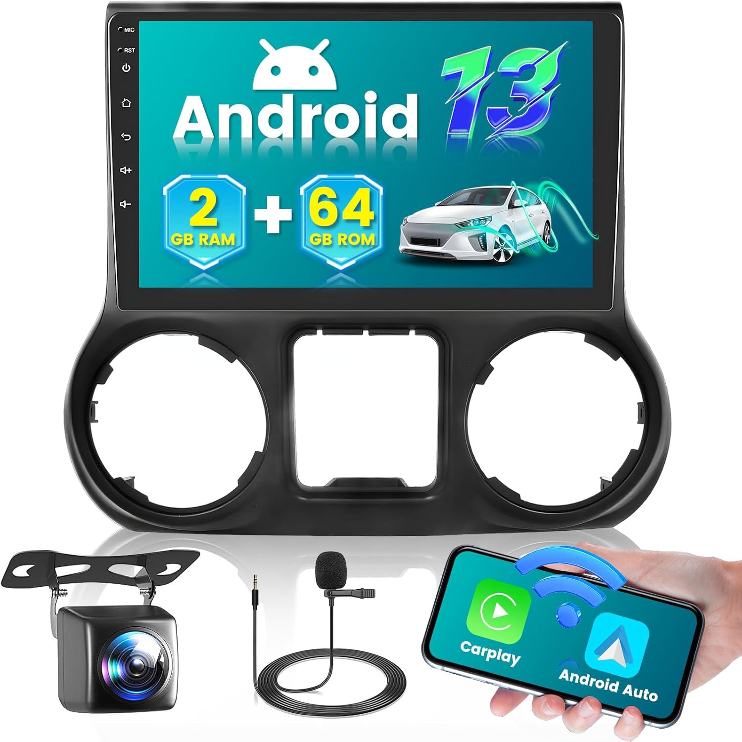 Amazon.com: 2+64GB Android Car Stereo for 2015-2017 Jeep Wrangler Radio ...