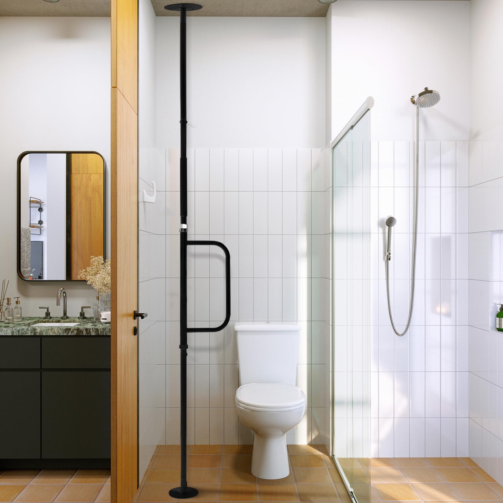 Ceiling Floor Standing Handrail Adjustable Bracket Support Floor Grab ...