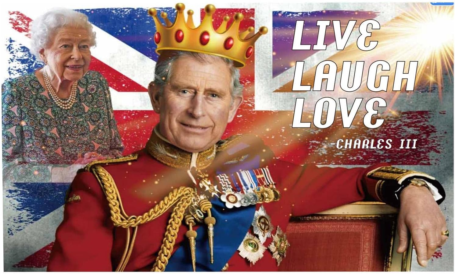 UK King Charles III Flag - United Kingdom His Majesty Celebration Flags ...