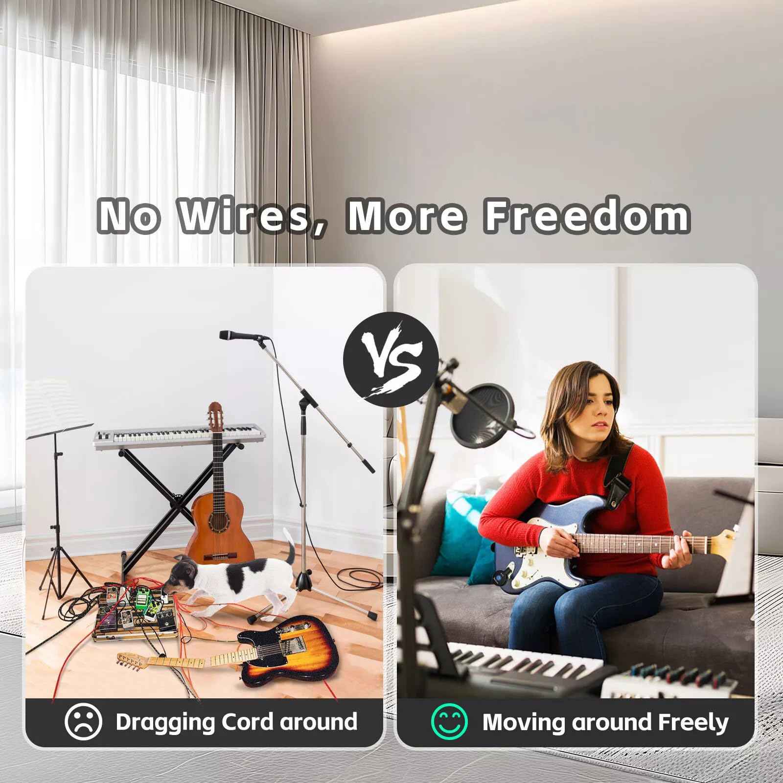 Snapklik.com : USB-C A13 Wireless Guitar Transmitter Receiver Clear ...
