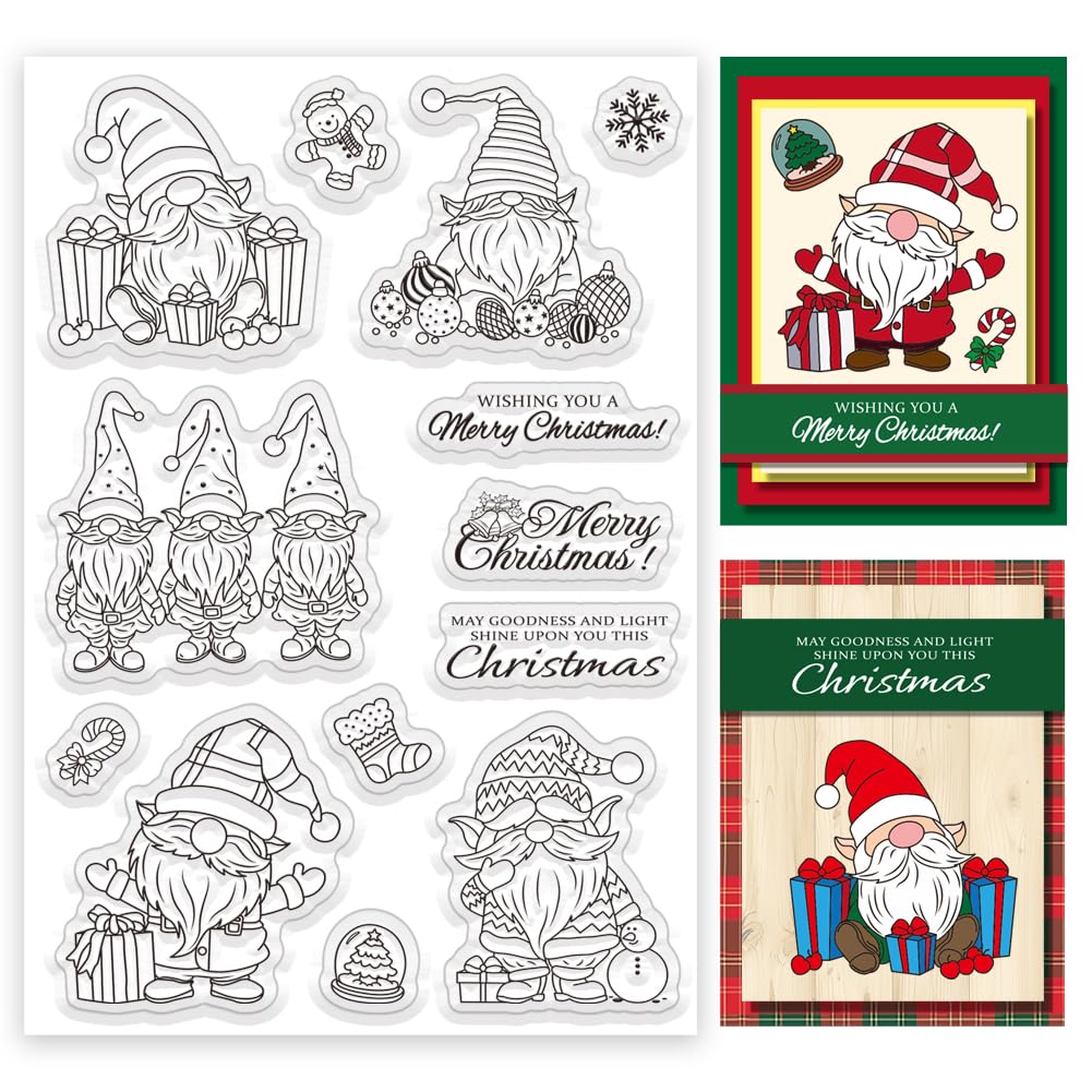 INFUNLY Merry Christmas Clear Stamps for Card Making Santa Claus ...