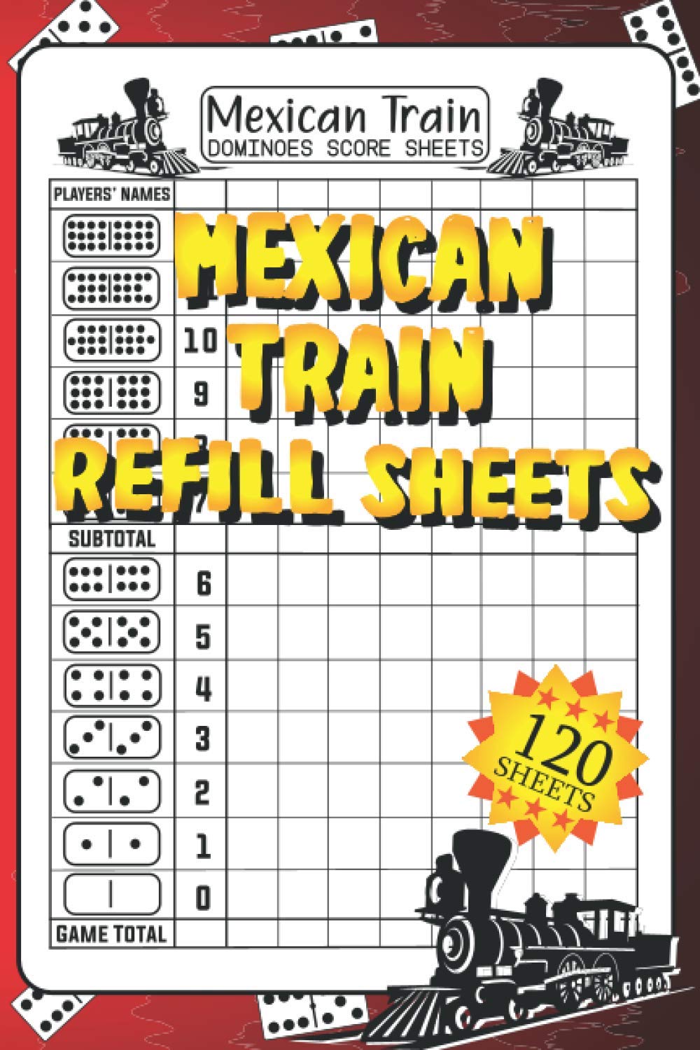 Buy Mexican Train Score Sheets: Mexican Train Score Cards, Mexican ...