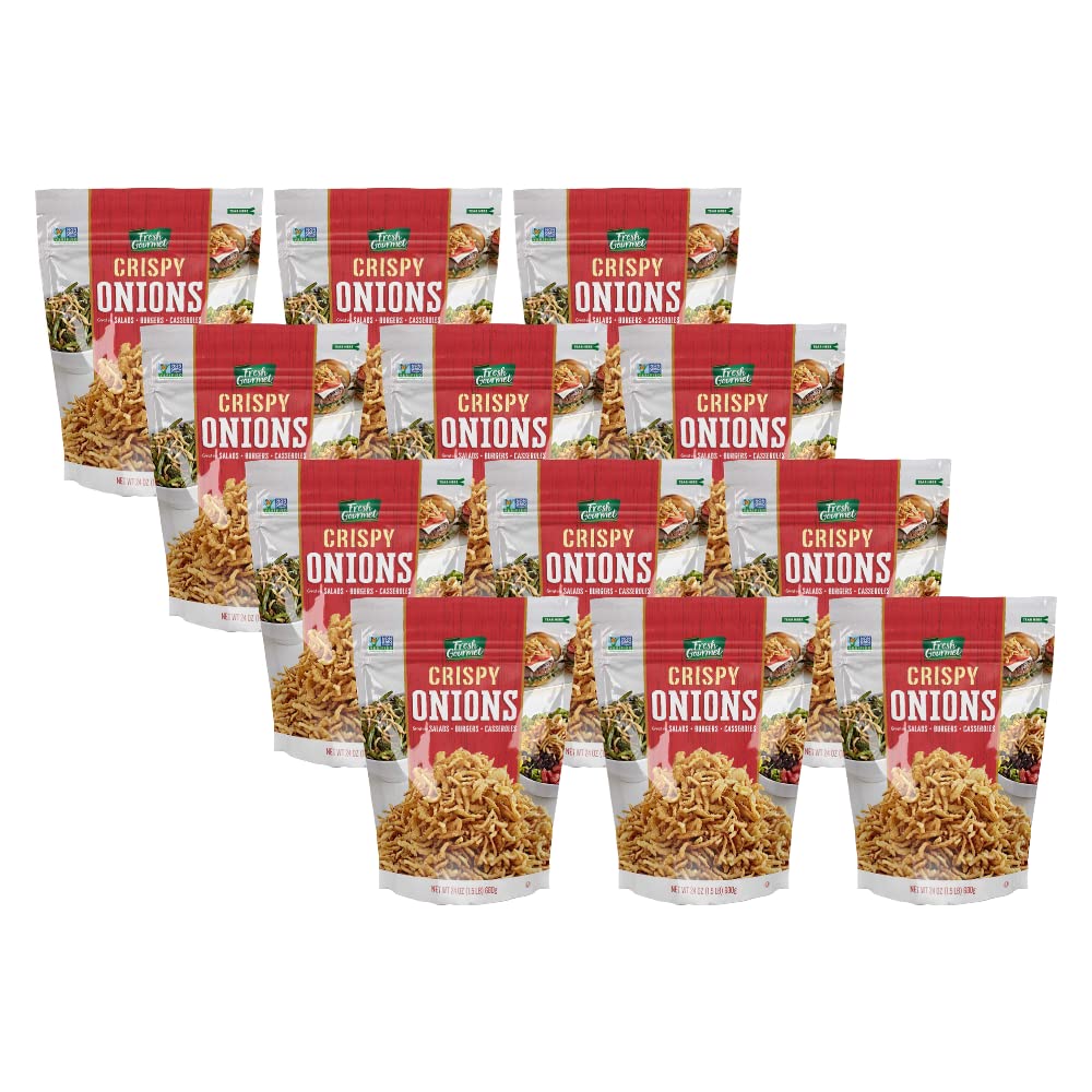 Amazon.com : Fresh Gourmet Crispy Onions Snack and Salad Topper 24 ...