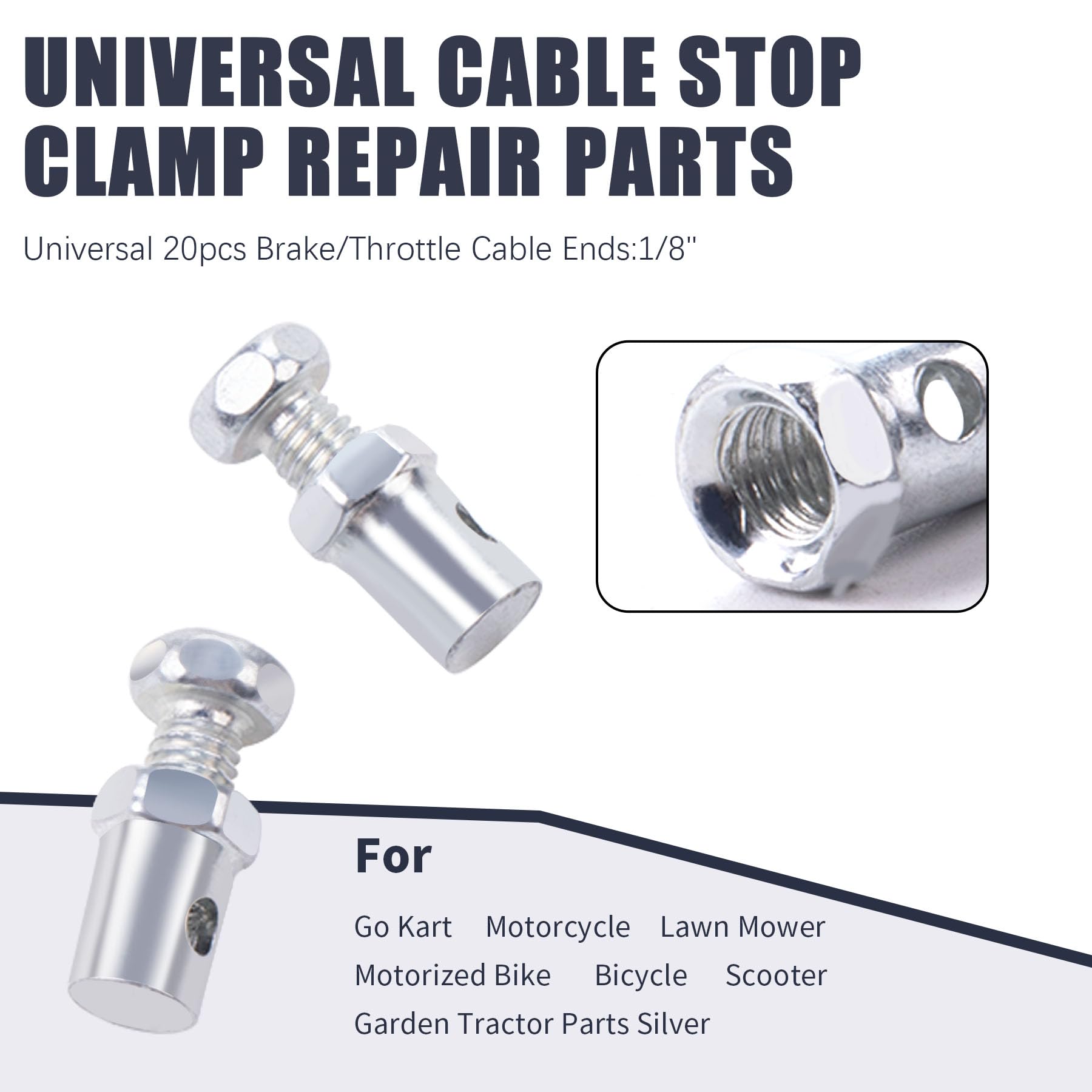 Snapklik.com : CIOM Universal 20pcs Brake/Throttle Cable Ends:1/8 ...