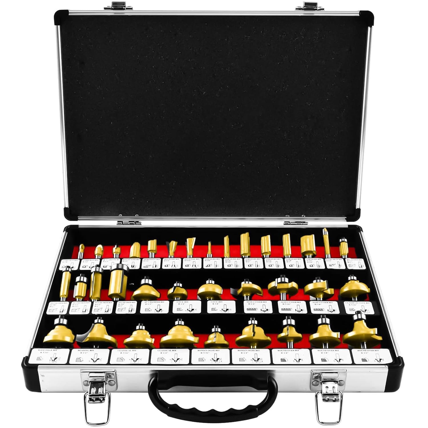 8MILELAKE Tungsten Carbide Tip Router Bits 35pcs Router Bit Set 1/4 ...