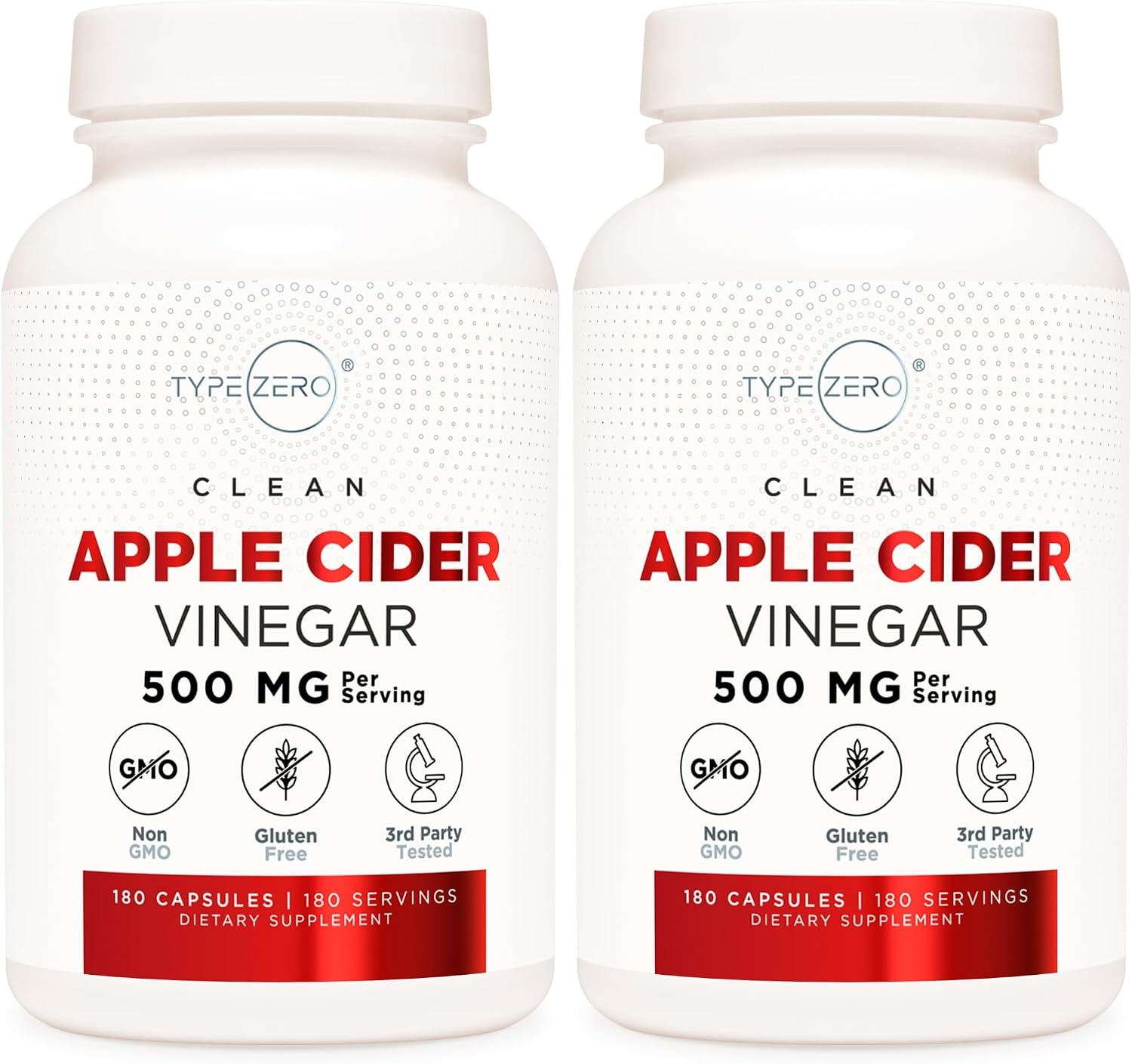 Amazon.com: Type Zero Apple Cider Vinegar Capsules (180 Count) 500mg ...