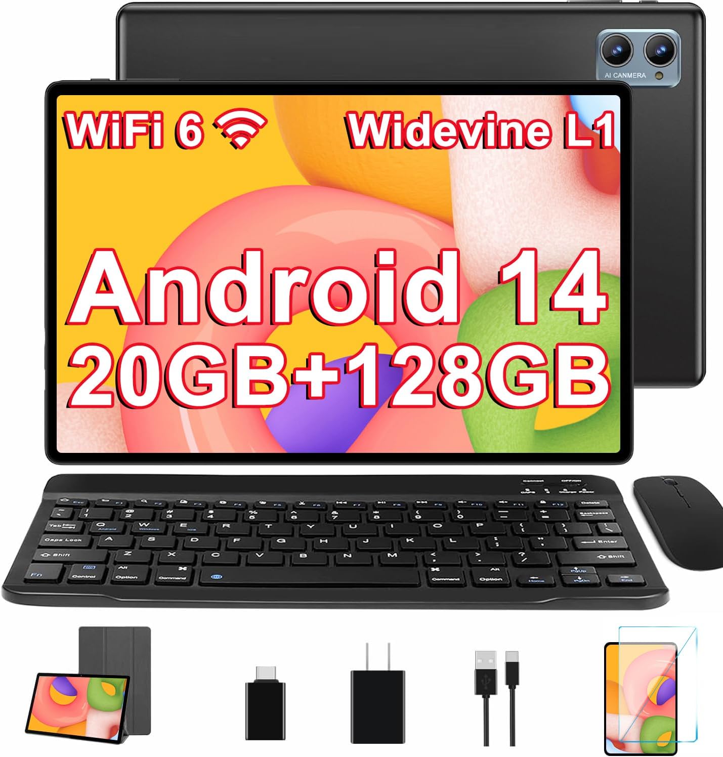 Amazon.com : Android 14 Tablet 10 Inch Tablets, 20GB+128GB/1TB ...