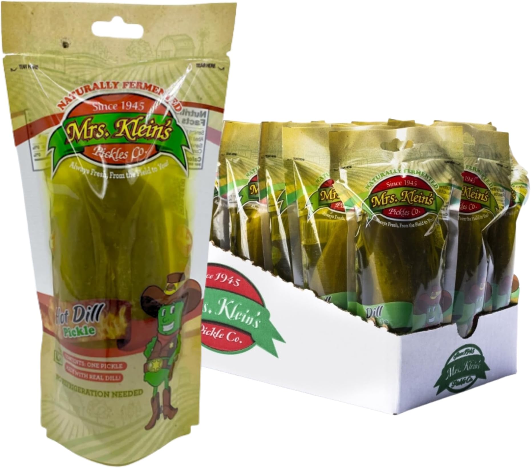 Amazon.com : Hot Dill Pickles in a Pouch-Pack of 18 Individually ...