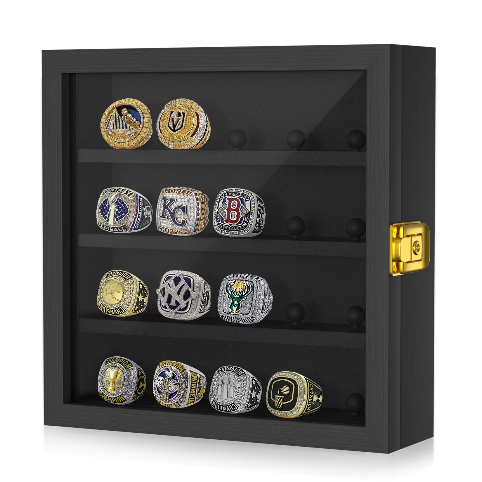 Amazon.com: Championship Ring Display Case, 20 Ring Posts Sports Ring ...