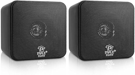 Amazon.com: Pyle Home 4” Mini Cube Bookshelf Speakers-Paper Cone Driver ...
