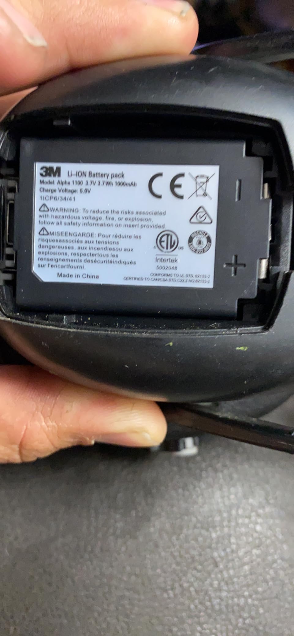 Amazon.com: 3M Alpha 1100 Rechargeable Li-Ion Battery Pack, Compatible ...