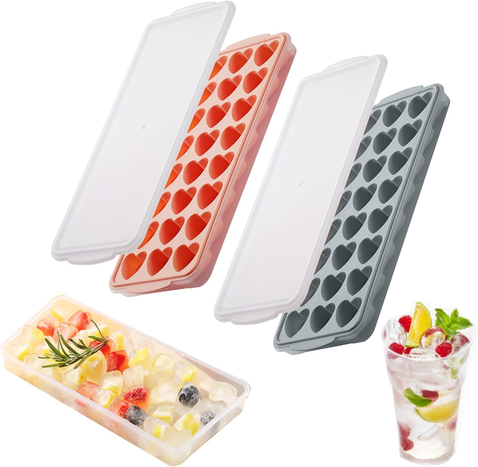 Amazon.com: Cy3Lf Mini Silicone Heart Shape Ice Cube Candy Chocolate ...