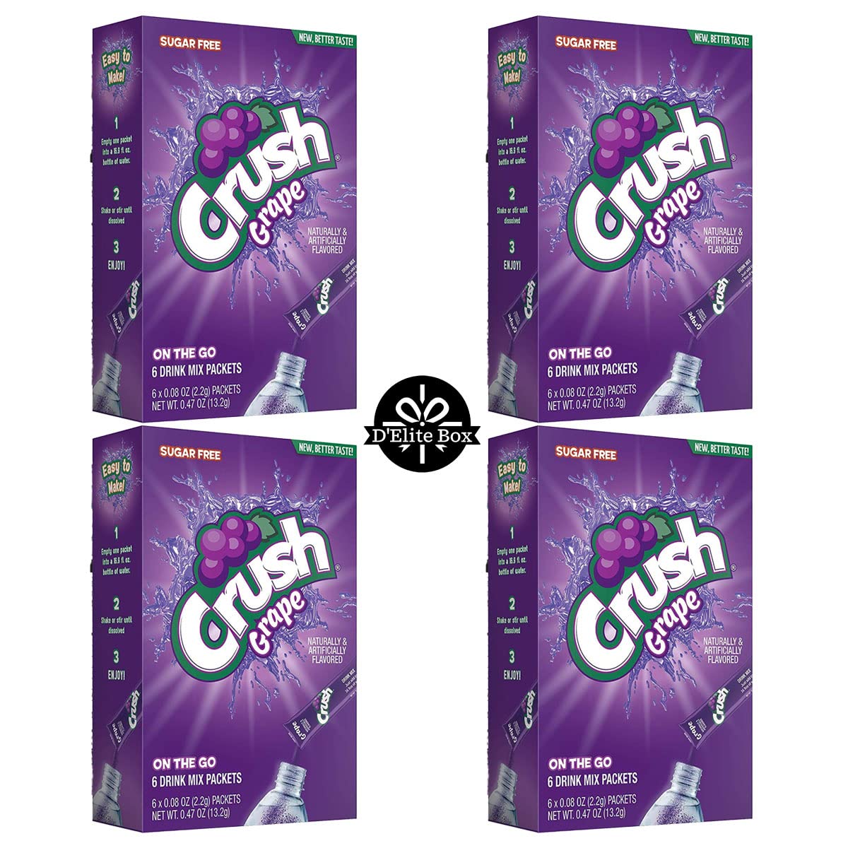 Amazon.com : Crush Grape Sugar-Free Powdered Drink Mix 4 Count of 6 ...