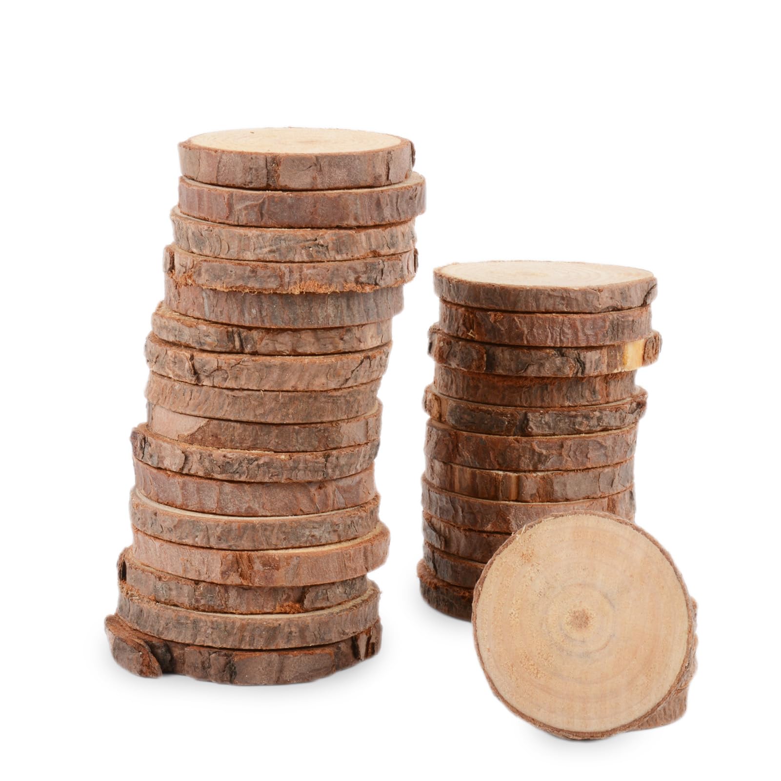 Raocan 50 pcs Small Pine Wood Slices, Mini Round Wood Slices (3-5cm ...