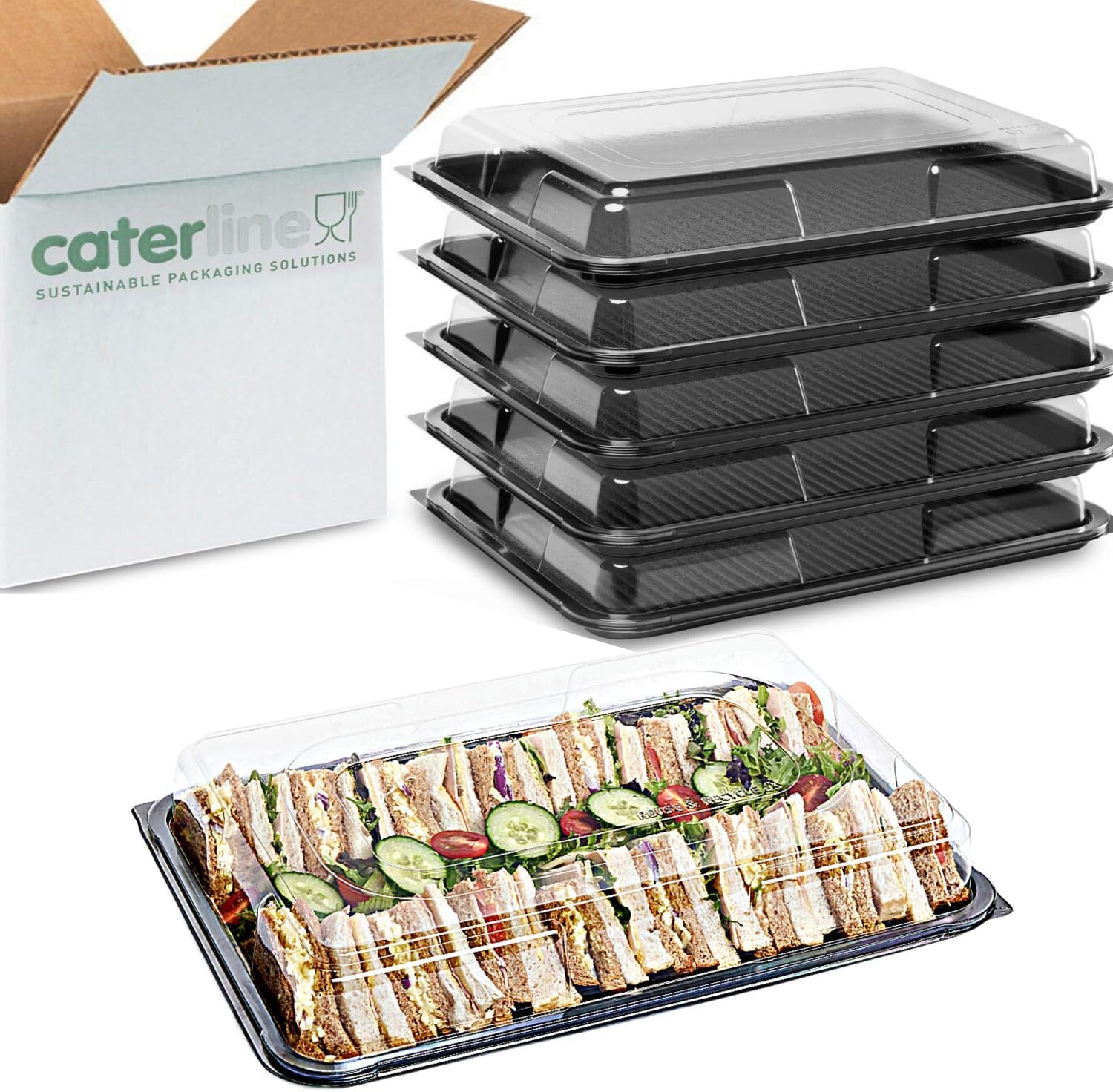 10 Sabert Plastic Food/Sandwich Party Platter Large Serving Trays ...