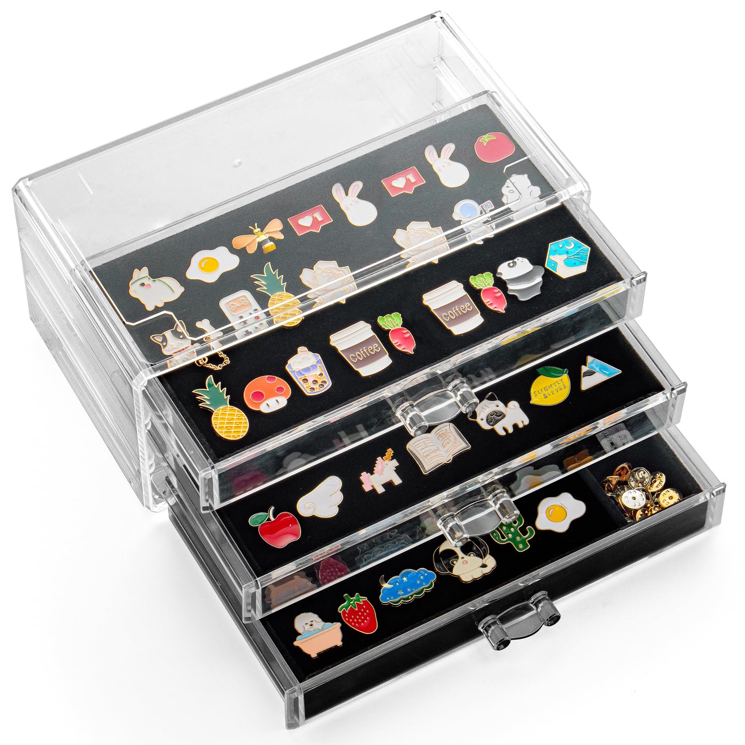 Amazon.com: SPAKOWN Pin Display Case, 3 Drawers Enamel Pin Display Box ...