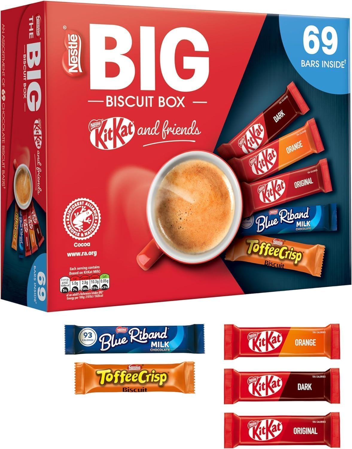 Nestle Big Box 69 Biscuit Bars (Toffee Crisp, Kit Kat Milk, Dark ...