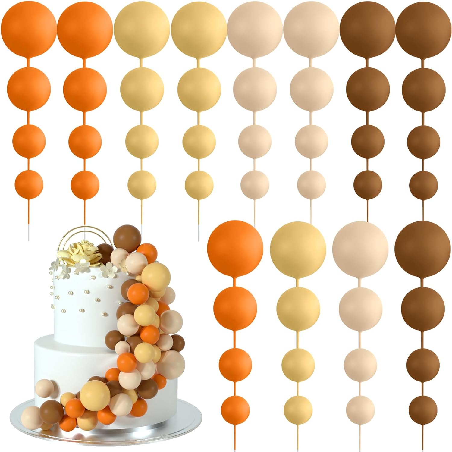 Amazon.com: BOUBONI 48 Pcs Balls Cake Topper Decorations Balloon ...