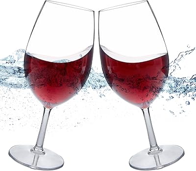 Amazon.com | BubbleWally Floating Wine Glasses for Pool (18 Oz | Set of ...
