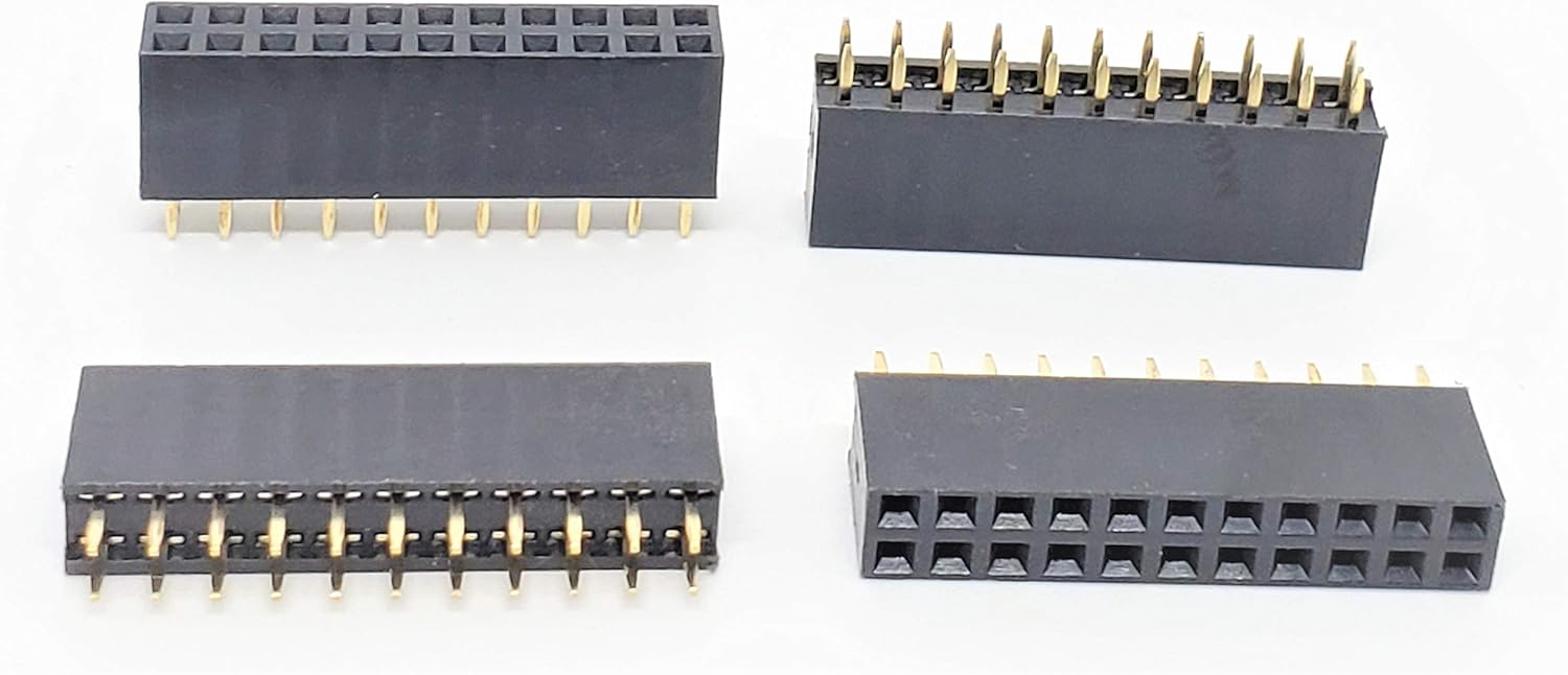 Amazon.com: Connectors Pro 25-Pack 22P 2.54mm 0.1" Pitch PCB Female Pin ...