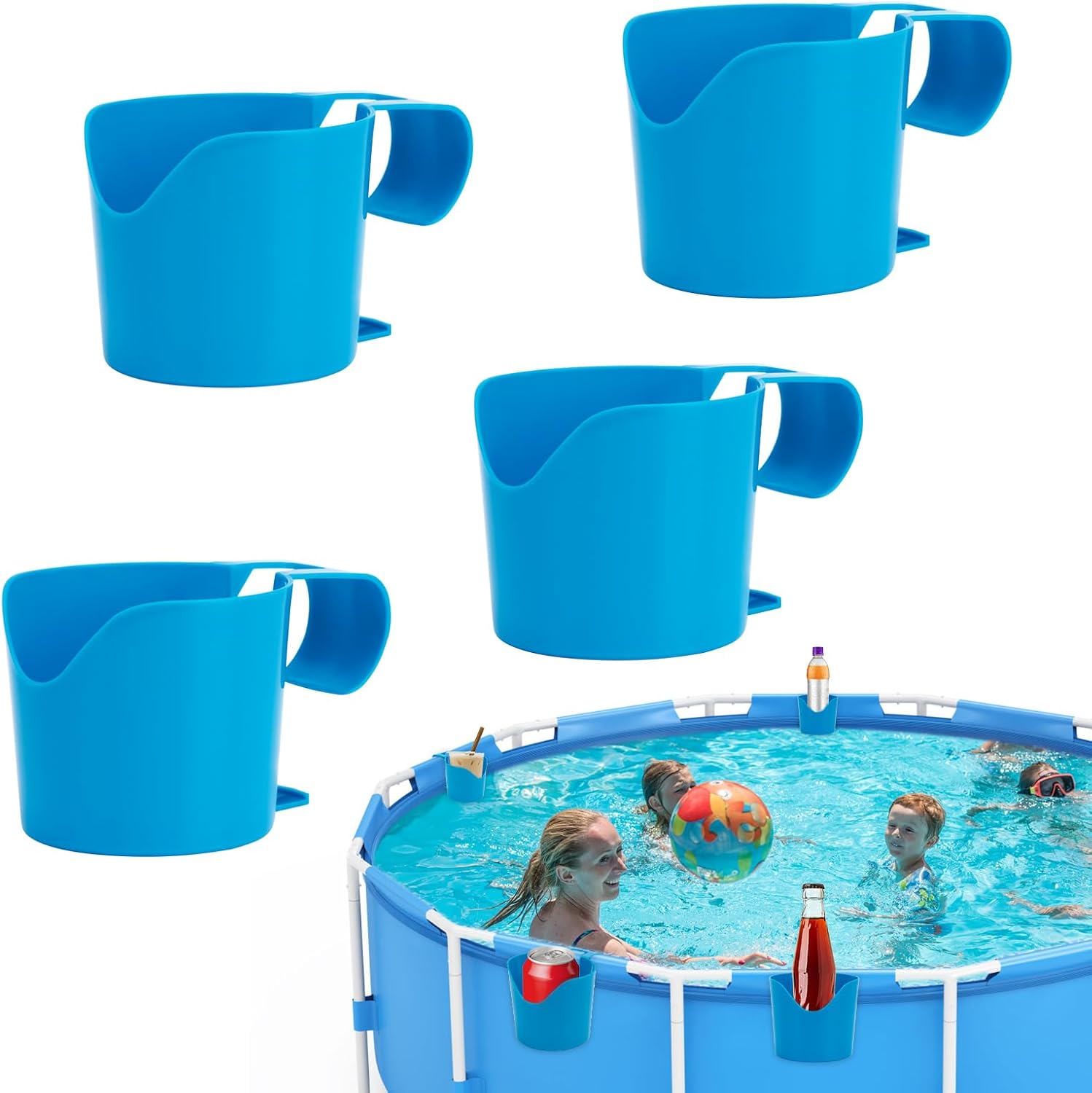 Amazon.com: Above Ground Pool Cup Holder: 4pcs Plastic Swimming ...