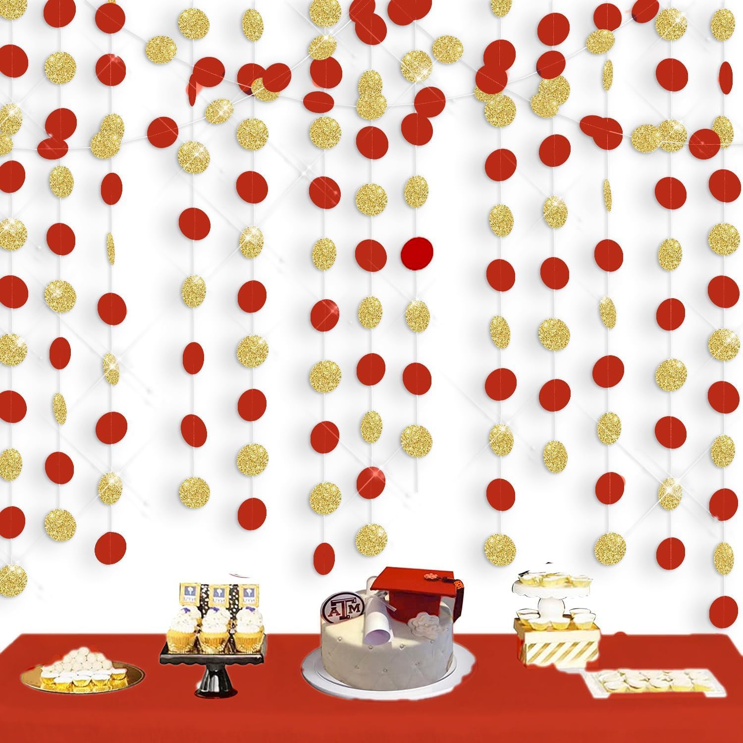 Amazon.com: Graduation Decorations Red Gold 2026/Red Gold Party ...