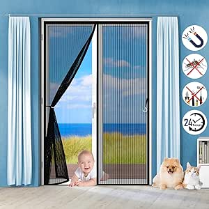 Amazon.co.jp: Insect Repellent Screen Door, 43.3 x 102.4 inches (110 x ...