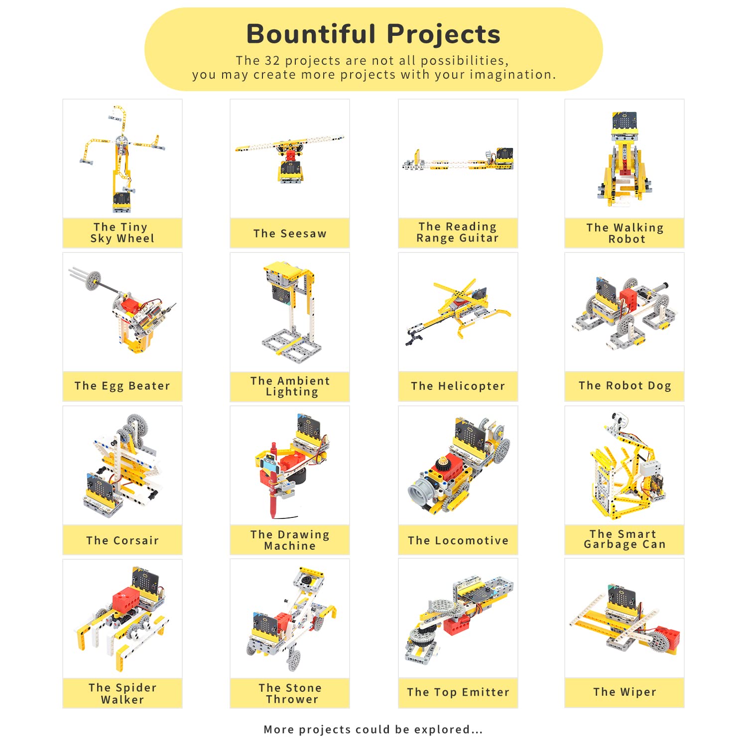 Buy ELECFREAKS microbit 32 in 1 Wonder Building Bricks Coding Kit , Programmable STEM ...
