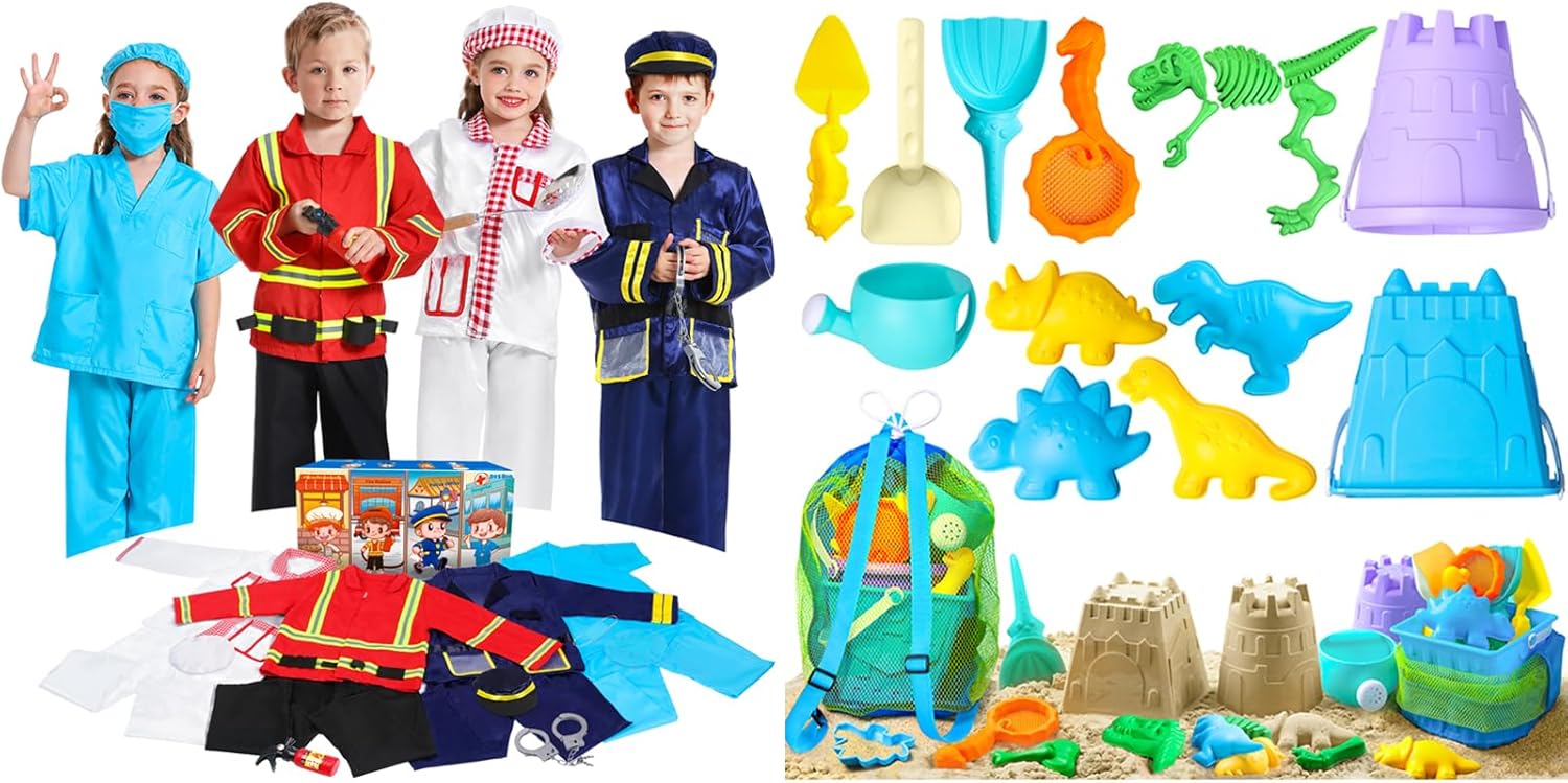 Amazon.com: DISHIO Dress Up Clothes for Kids Pretend Role Play Costumes ...