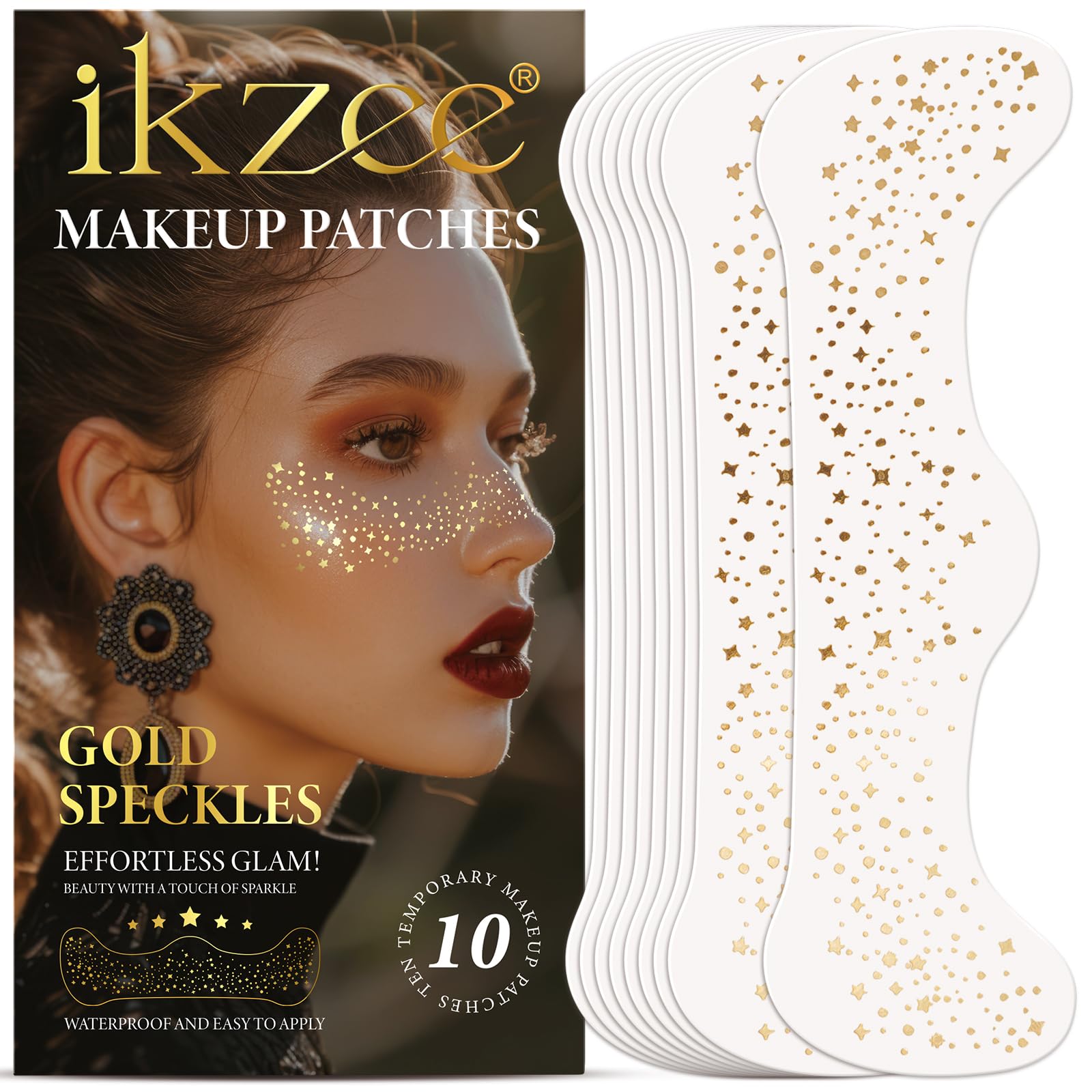 Amazon.com: Glitter Freckles Face Tattoo - Gold - Glow Up Makeup ...