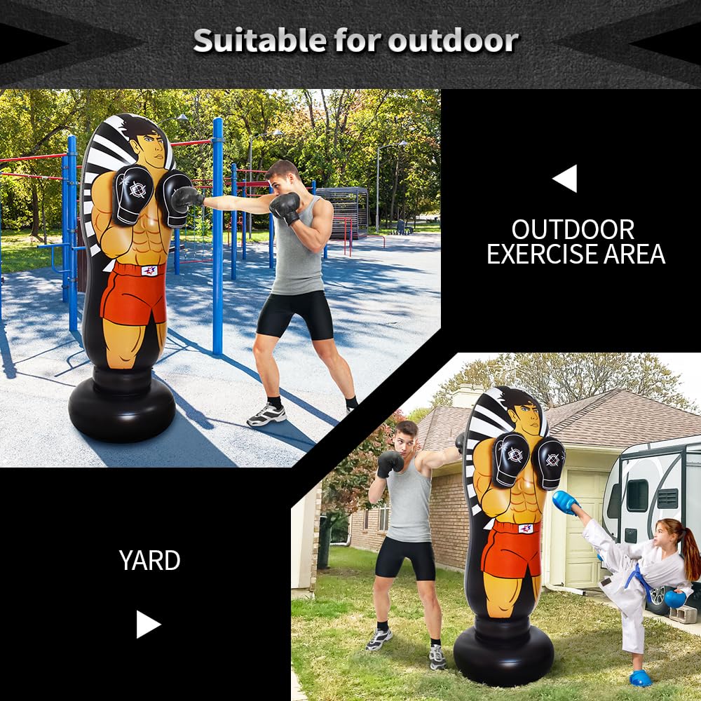 68-Inch Inflatable Punching Bag Toy Inflatable Boxing Training ...