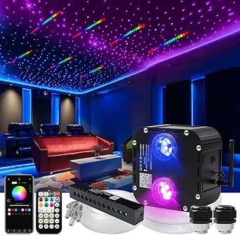 AZIMOM Updated Dual Color 50W Twinkle Fiber Optic Starlight Kits ...