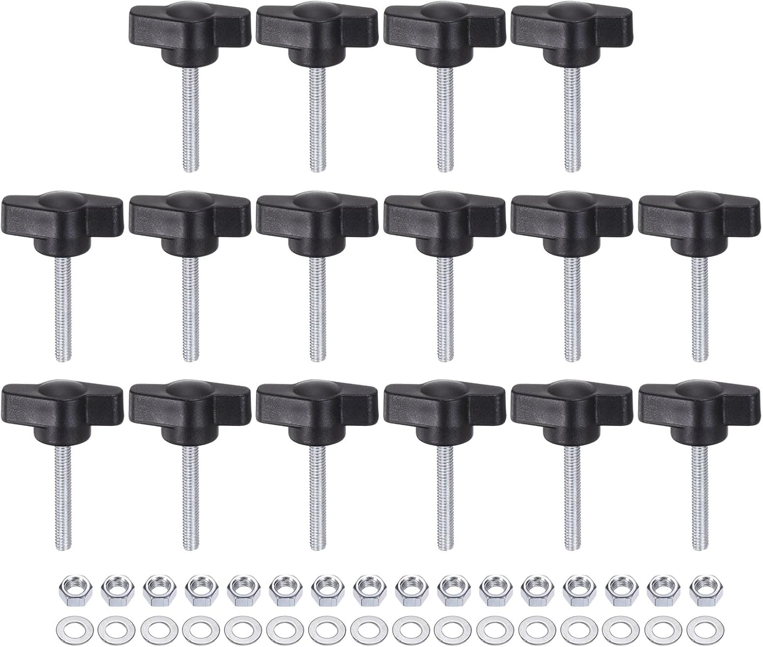 Amazon.com: HARFINGTON 16pcs Tee Wing Knobs M4 x 25mm Metric Thread 27mm Z/T Head Plastic ...