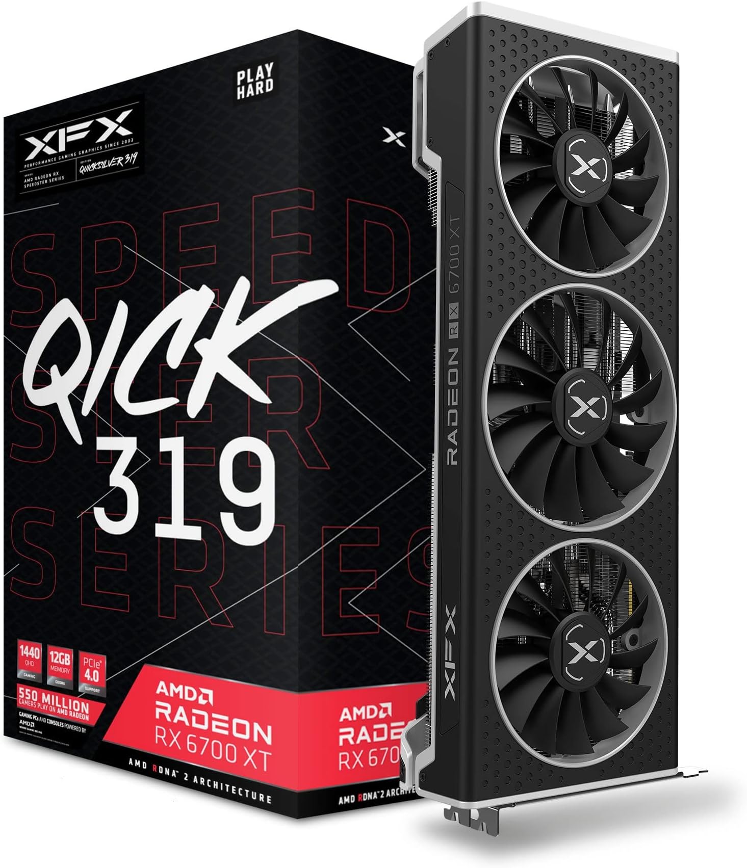 Amazon.com: XFX Speedster QICK319 AMD Radeon RX 6700 XT Black Gaming ...