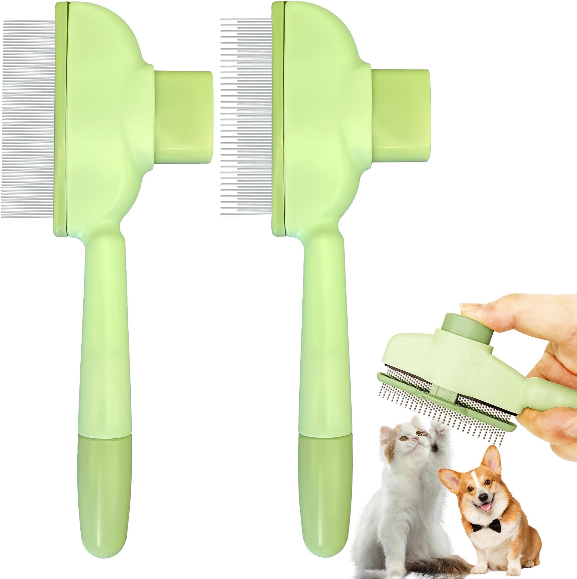 Amazon.com : Flea Comb for Dogs and Cats with Release Button Fine Tooth ...